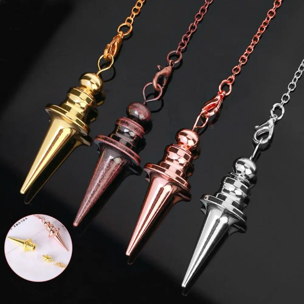 Gift-Chain-Dowsing-Rose-Gold-Spiral-Cone-Pattern-Pendule-Reiki-Amulet ...