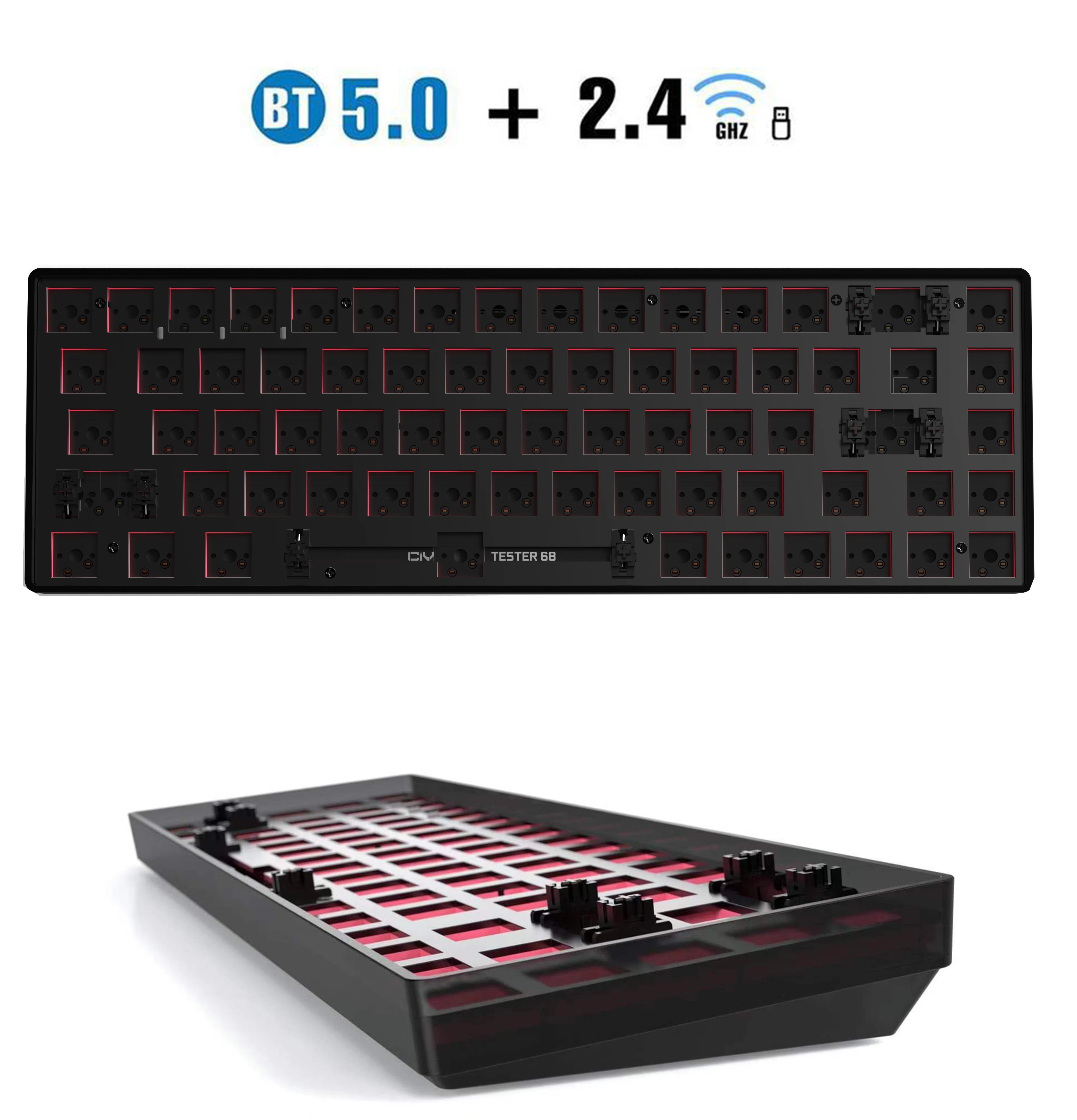 CIY-68-key-customized-Mechanical-keyboard-kit-Bluetooth-compatible-5-0 ...