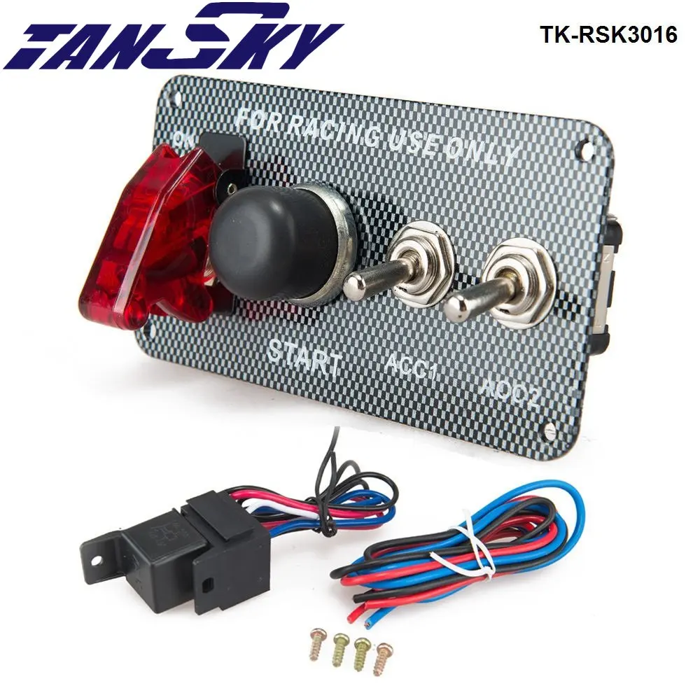 Performance-Starter-Push-Button-Red-Safety-Cover-Panel-Switch-Kit-For ...