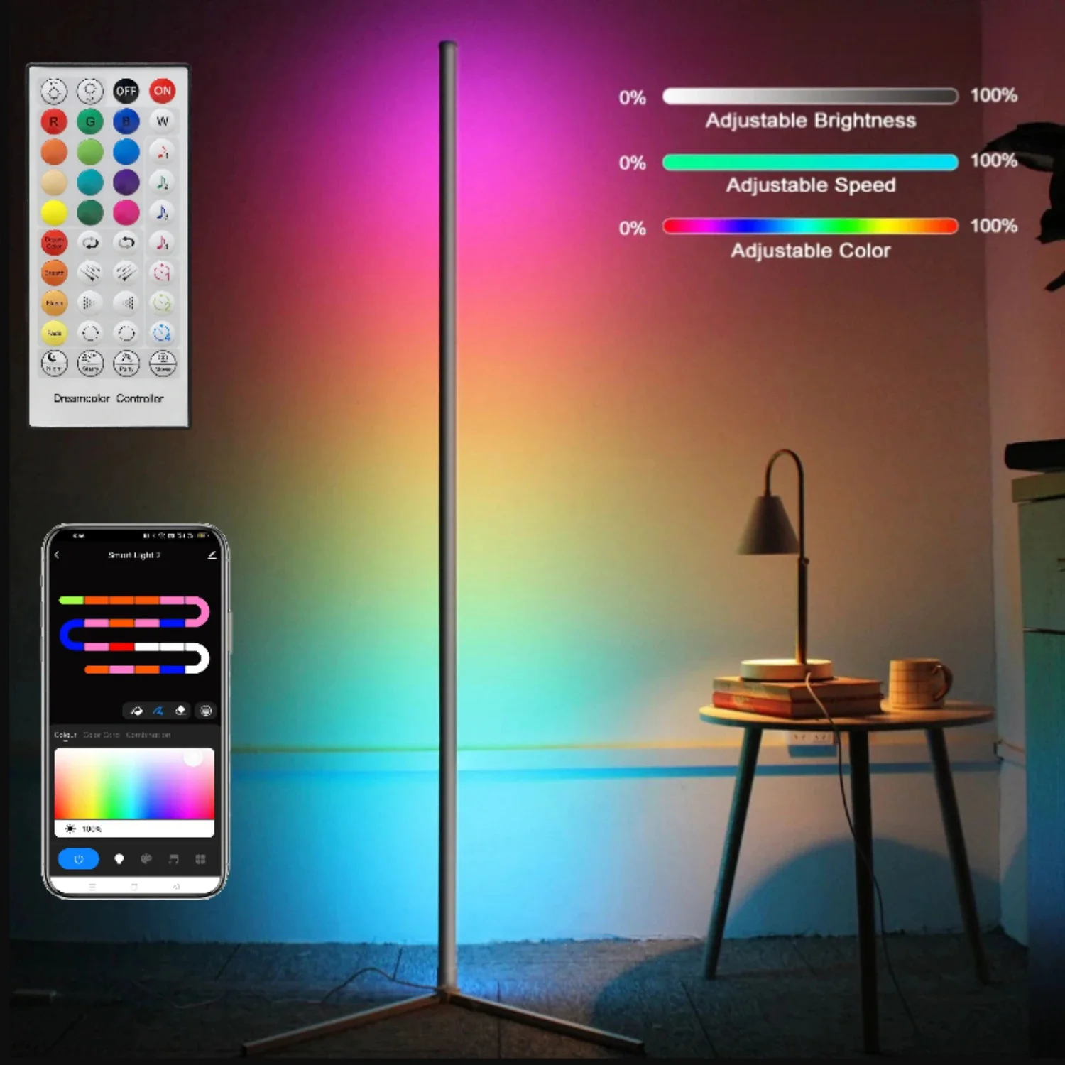 160cm-Dimmable-RGB-LED-Mood-Light-Smart-Tuya-Wifi-LED-Light-Bar-Corner ...