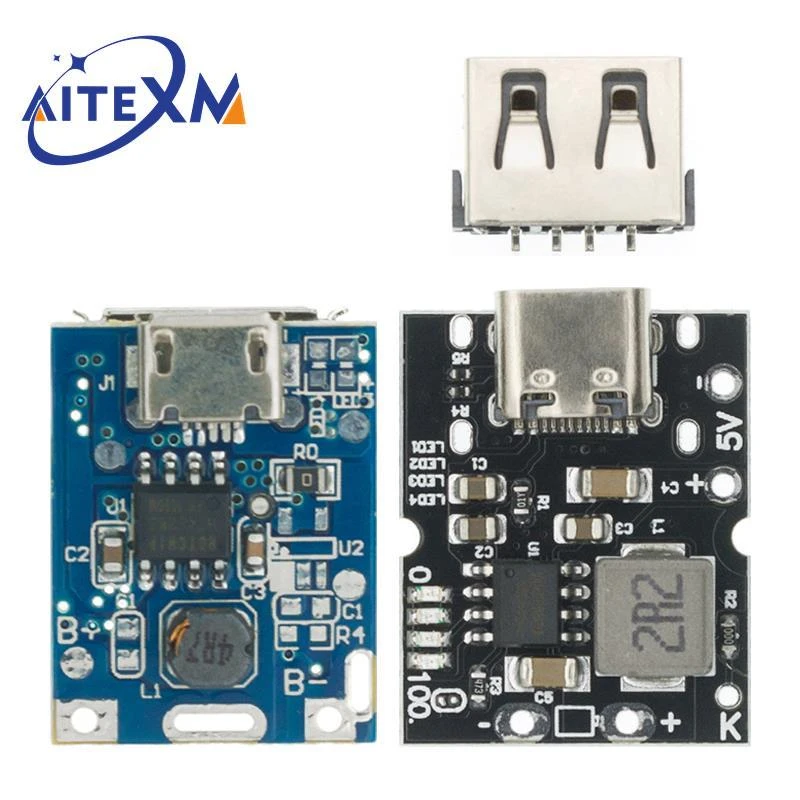 Type-c/micro Usb 5v 2a/1a Boost Converter Step-up Power Module Lithium ...