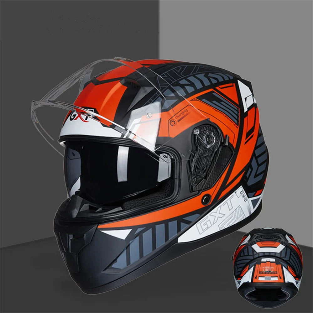GXT-Capacete-de-Motocicleta-Integral-para-Homens-e-Mulheres-Lente-Dupla ...