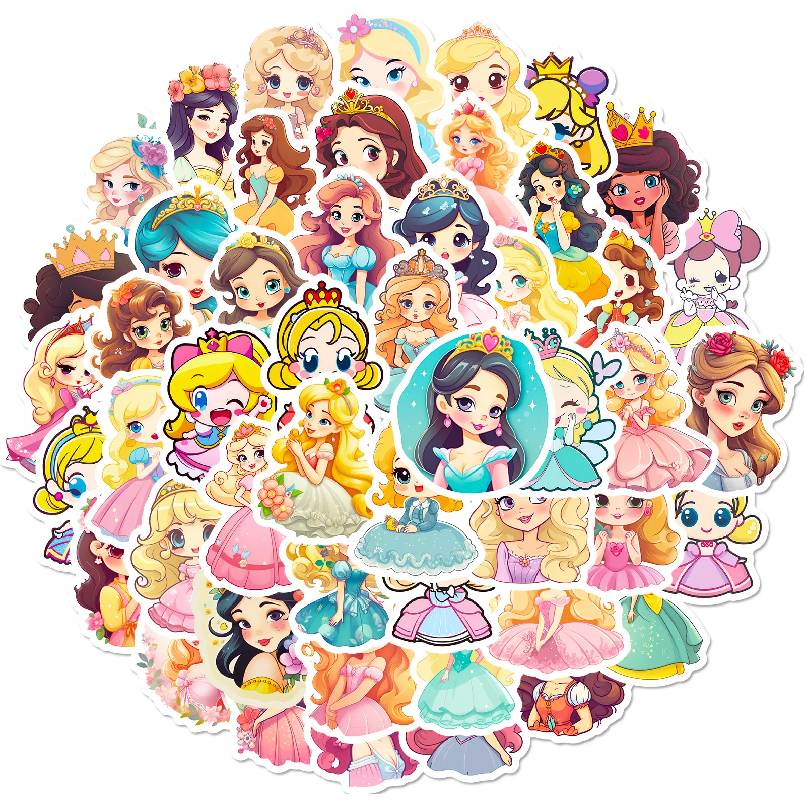 50Pcs-Princess-Stickers-for-Water-Bottles-Cute-Stickers-Vinyl ...