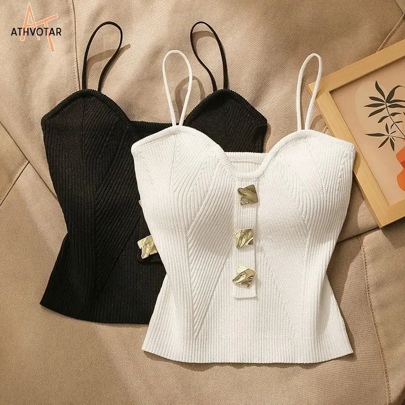 ATHVOTAR-Knitted-Crop-Top-Female-Solid-Color-Sling-Tops-Knitwear-Tank ...