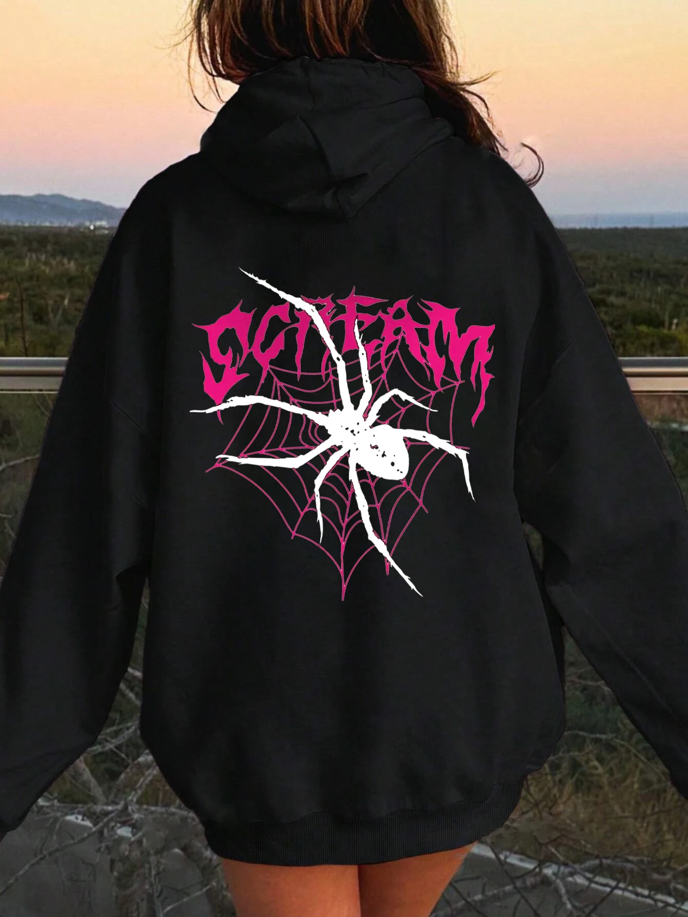 Scream-Spiders-Cobwebs-Printing-Women-Hoodies-Harajuku-Y2K-Hoody ...