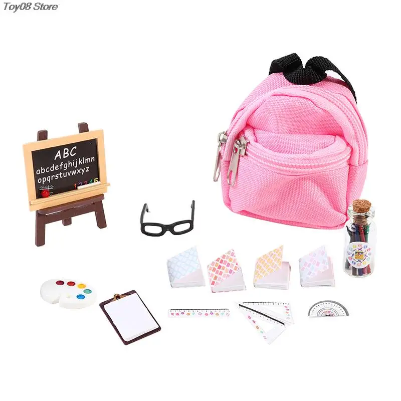 DollHouse Mini Simulation Miniature Creative School Supplies School Bag ...