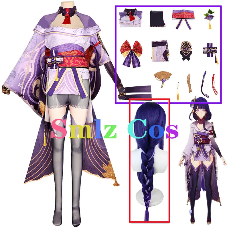 Raiden Shogun Cosplay Anime Genshin Impact Costume Raiden