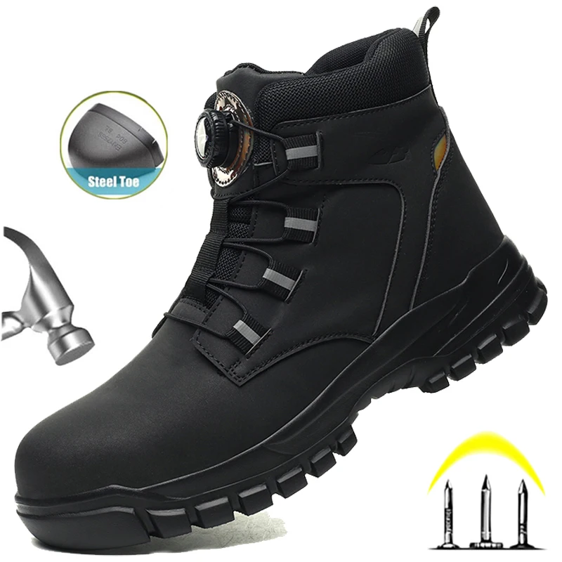 Rotating-Button-Work-Shoes-for-Men-Anti-Puncture-Work-Sneakers ...