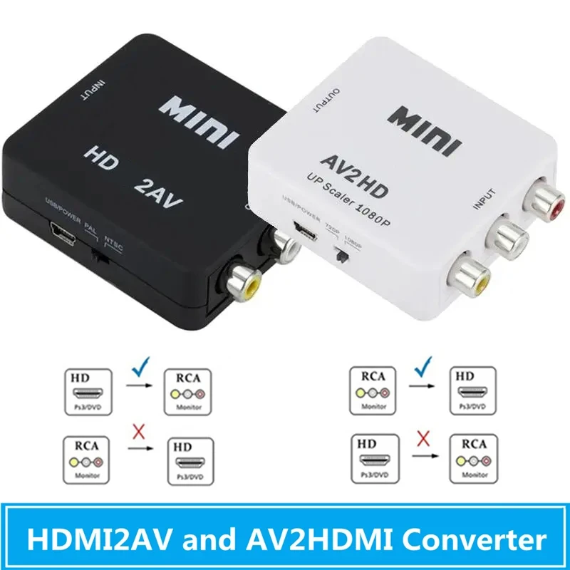 Full HD 1080P HDMI-compatible to RCA AV Composite Adapter Converter ...