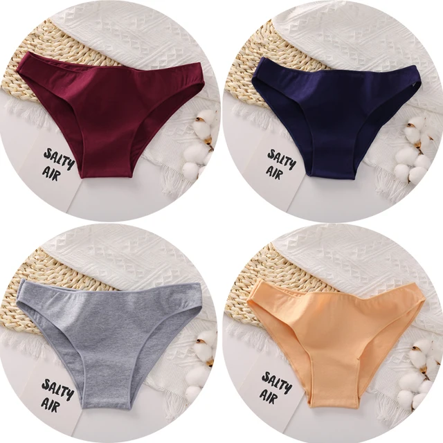 4PCS/Set Women's cotton briefs Sexy Low Waist Female Underpants ...