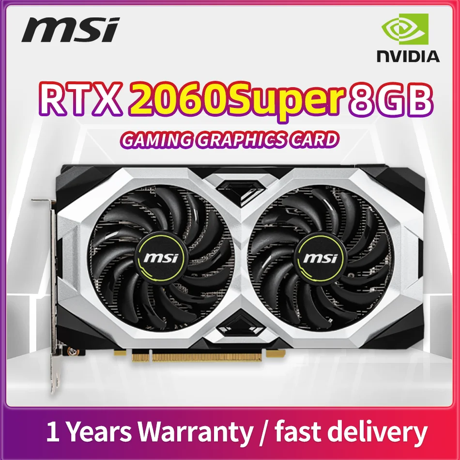 Msi Vdieo Card Geforce Used Rtx 2060 Super Ventus 8g Nvidia Gaming 2060s Gddr6 256bit Support ...
