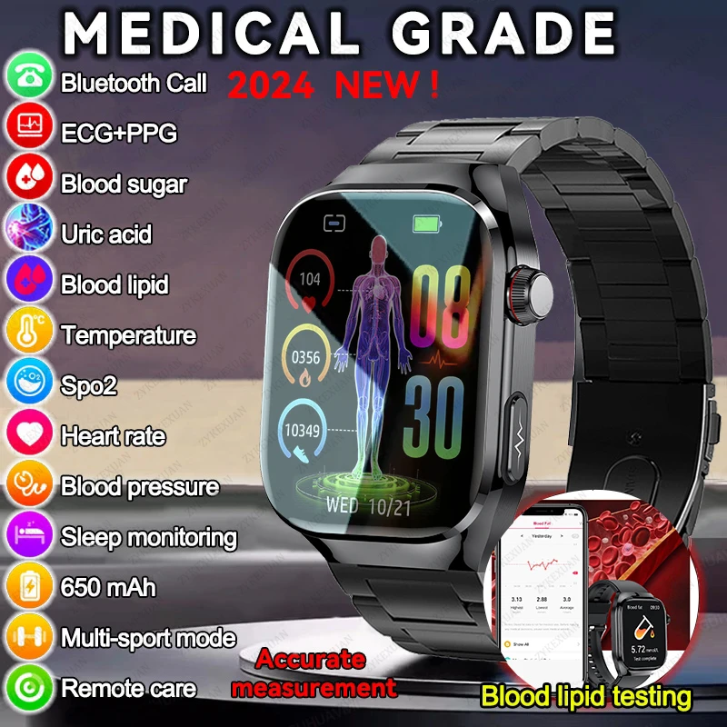 Huawei-e-Xiaomi-Smart-Watch-cido-rico-Sangue-Gordura-ECG-Glicose-no ...