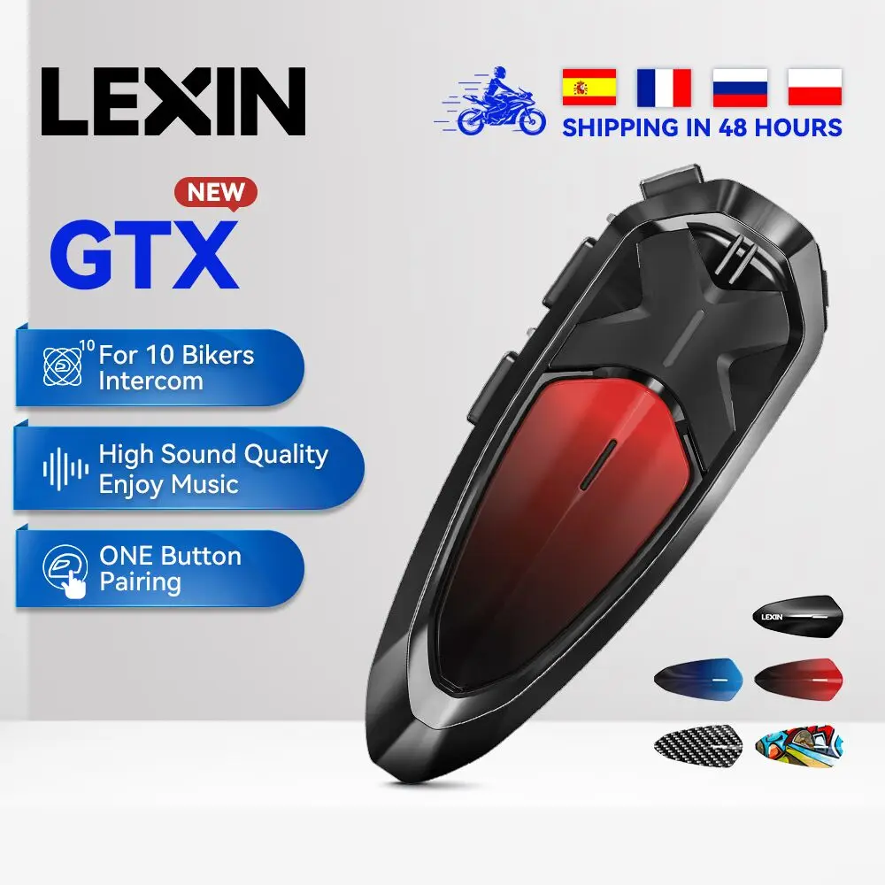Lexin GTX 1pcs Intercom Bluetooth For Motorcycle Helmet Headset Support ...