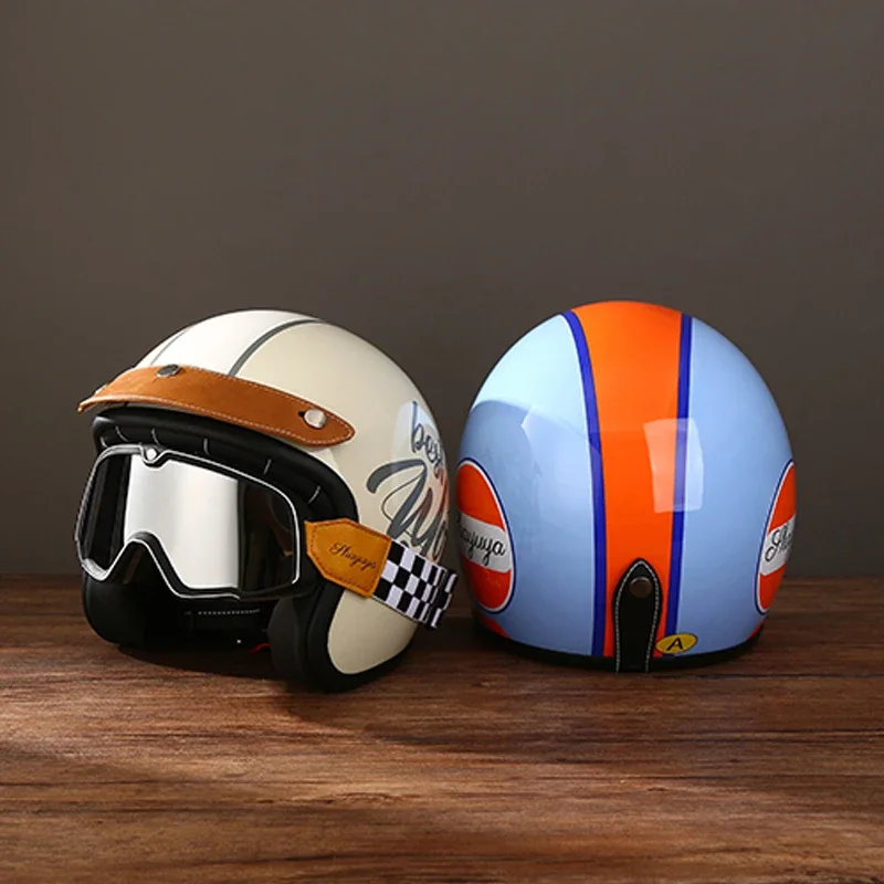 Motorcycle-Helmet-Motorcycle-3-4-Helmet-Men-and-Women-Retro-Harley-Half ...