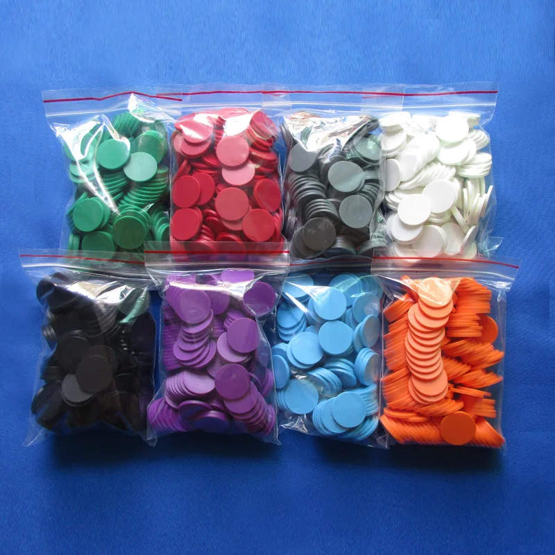 100pcs/Pack 23MM Single Color Small Chip Poker Game Token Solid Plastic ...