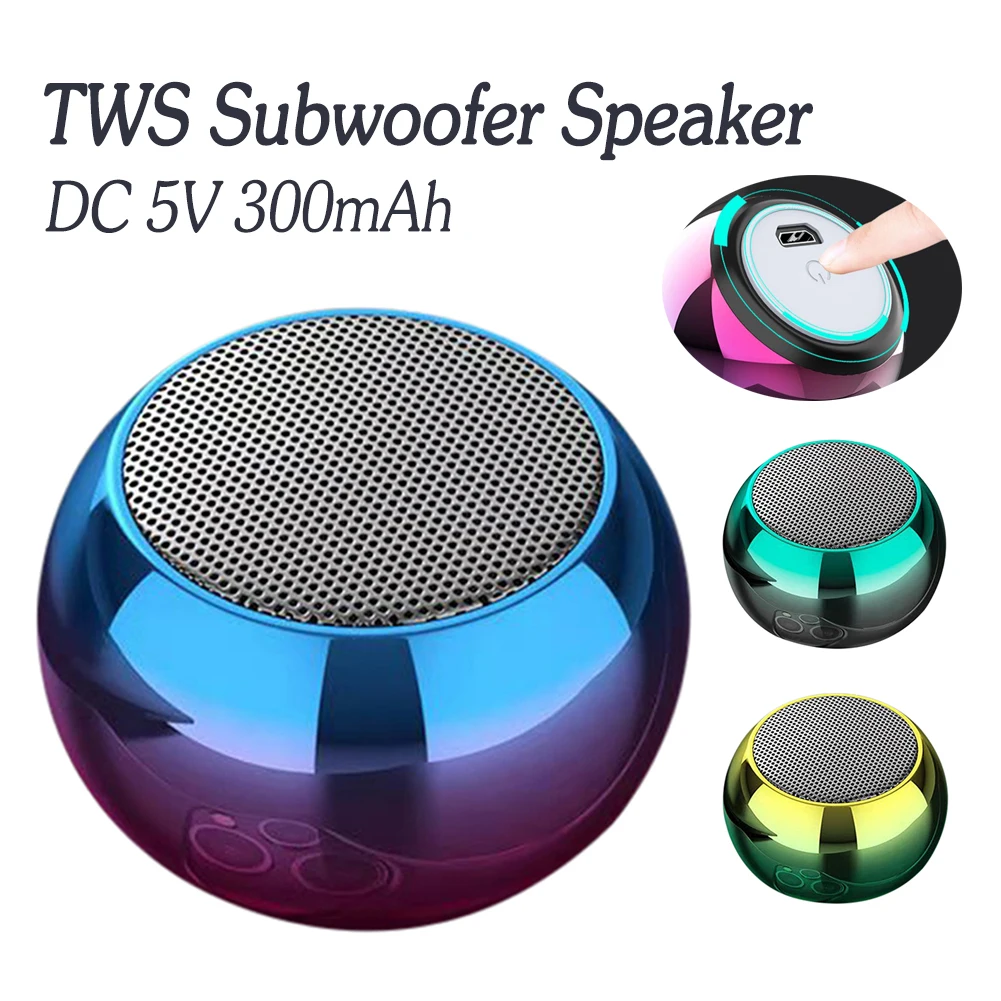 300mAh-Portable-Speaker-Bluetooth-Compatible-DC-5V-TWS-Tandem-Subwoofer ...