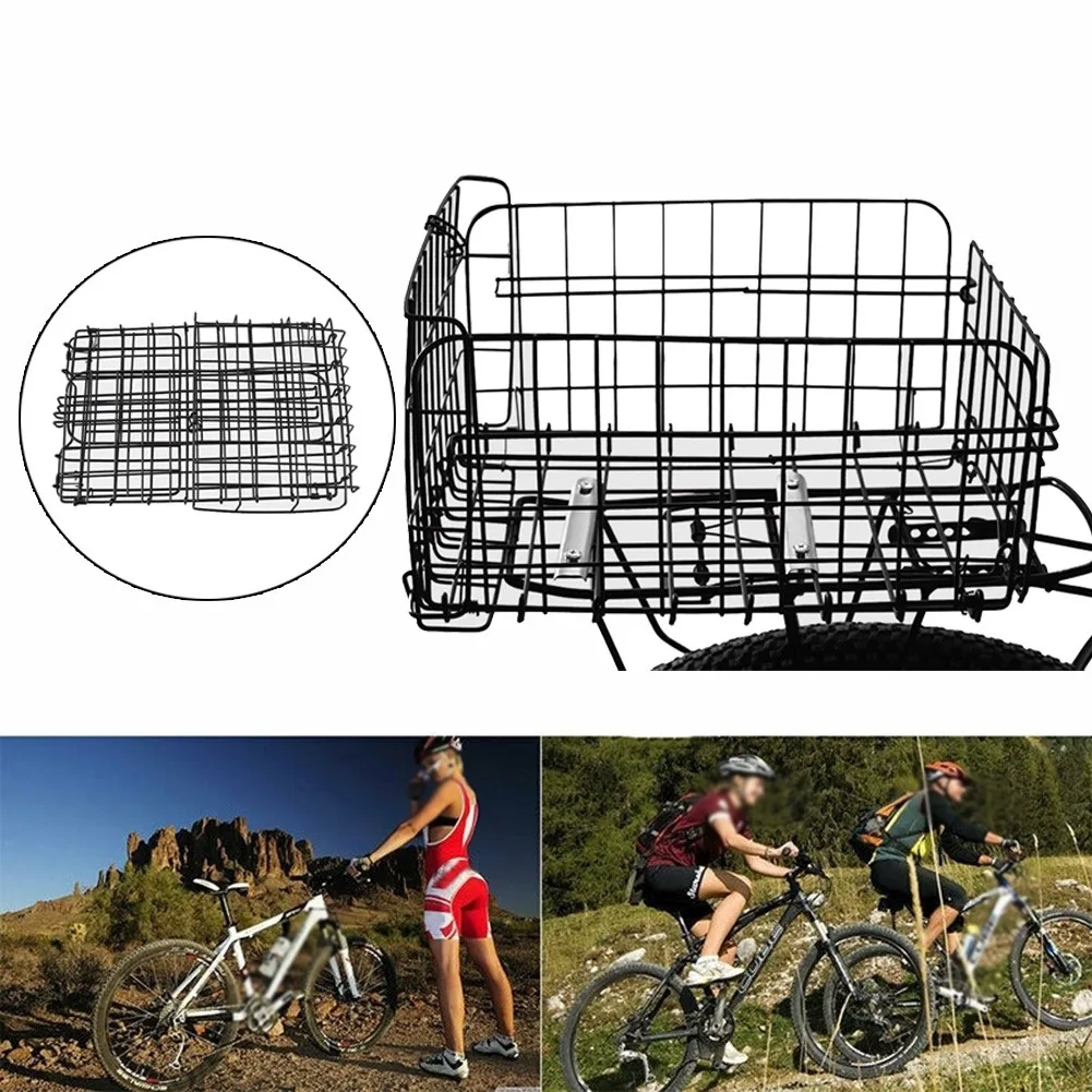 Bicycle-Rear-Basket-Bike-Bags-Panniers-Stainless-Steel-Rear-Back ...