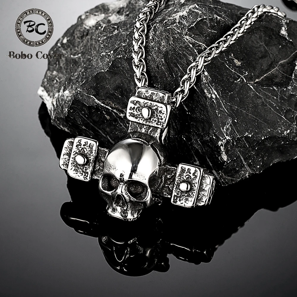 Punk-Cross-Tombstone-Skull-Necklaces-Men-Vintage-Medieval-Antique ...