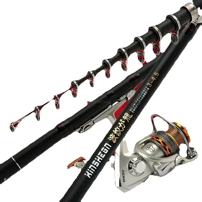 Telescopic Portable Rotary Rocky Fishing 2.4M-6.3M Fishing Rod Travel ...