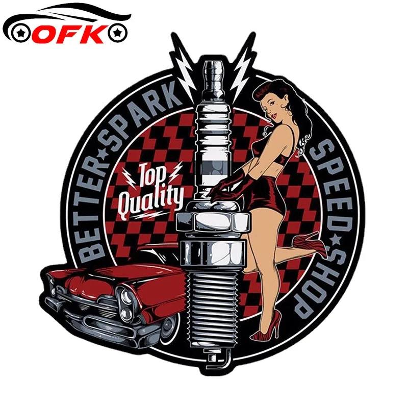 PIN UP GIRL SPARK Sticker Funny Car Styling Vinyl Graphic Window Bumper ...