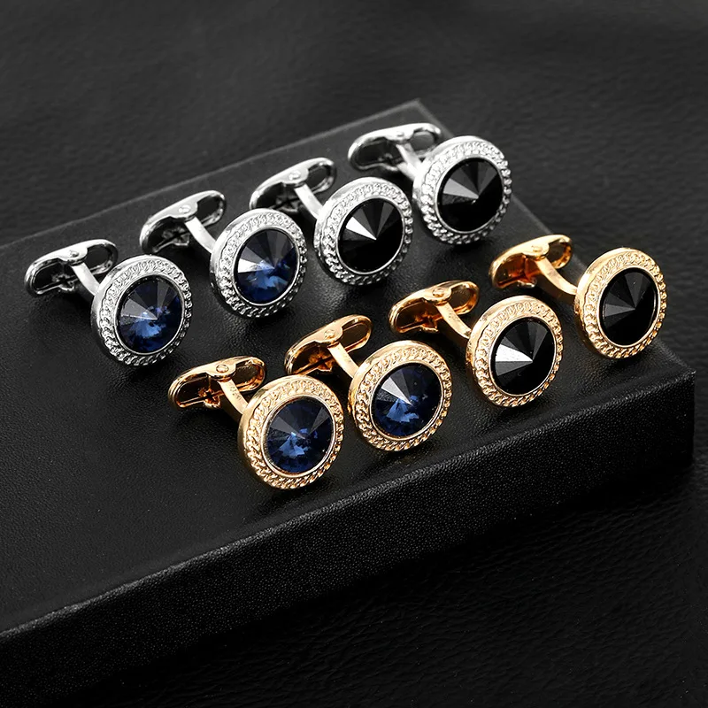 High-Grade-Men-s-Jewelry-Luxury-Zircon-Cufflinks-Classic-Round-Shirt ...