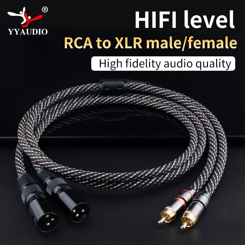 YYAUDIO-HIFI-2RCA-to-2XLR-Audio-cable-6N-OFC-3-Pin-XLR-Female-to-RCA ...