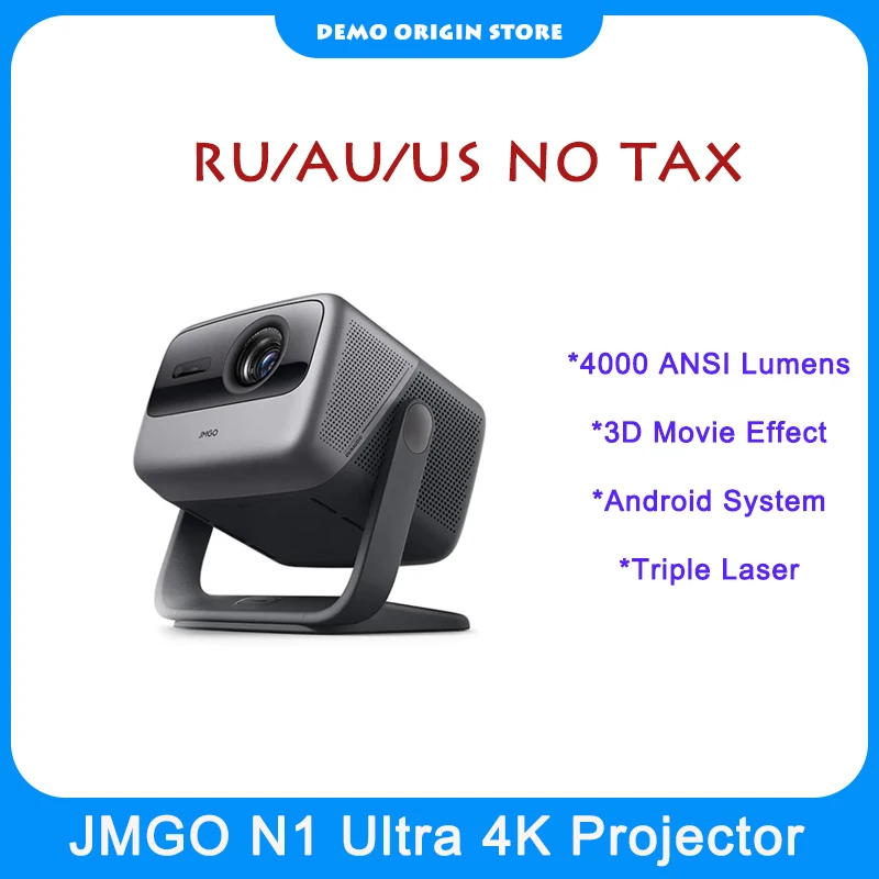JMGO N1 Ultra Triple Laser 4K Projector 3D Android 11 System 4000Ansi Lumens Beamer Long Throw ...