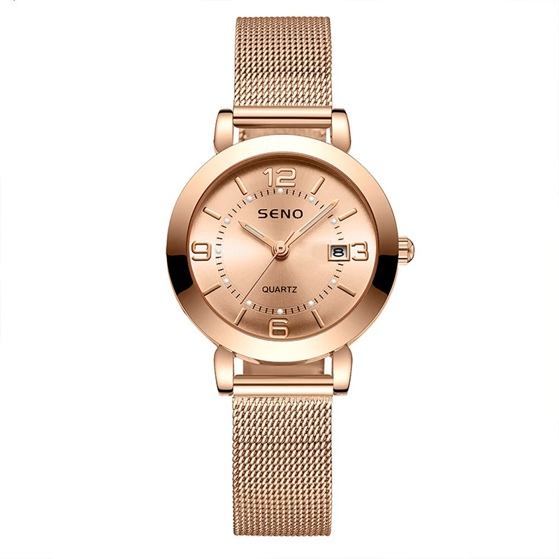 Seno-reloj-de-cuarzo-con-correa-de-malla-para-mujer-accesorio-de-lujo-a ...