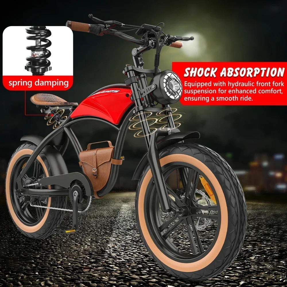 B10 E-bike 1000W Powerful Motor 48V13AH Lithium Battery Retro Electric ...