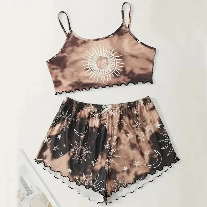 2-PCS-Women-Pajamas-Sleepwear-Pajama-Set-Short-Sleeved-Shorts-Suit-S-M ...