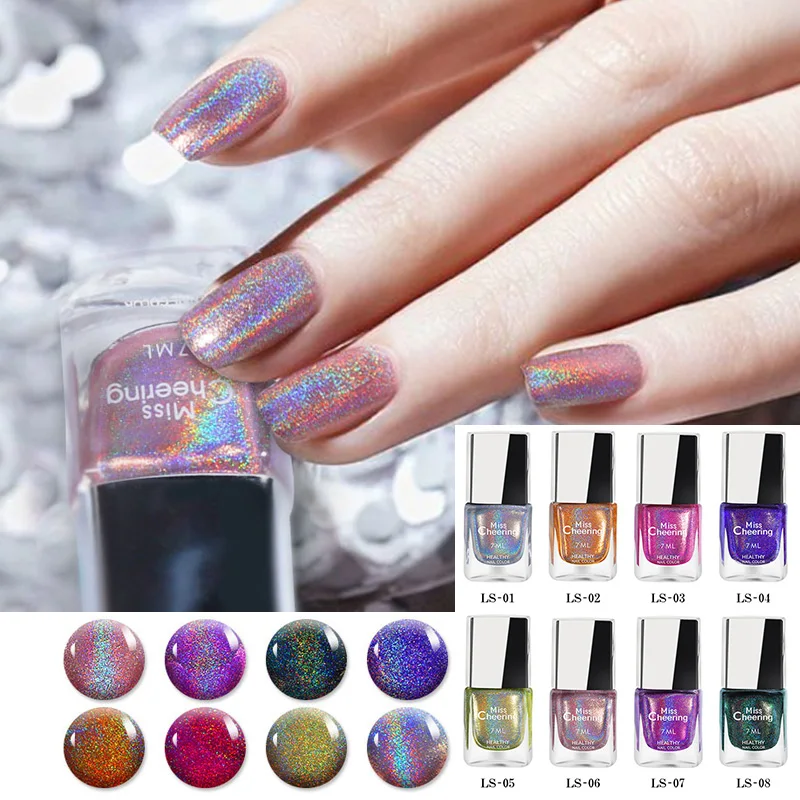 Holographic-Nail-Polish-Rainbow-Polish-Laser-Varnish-Shining-Glitter ...