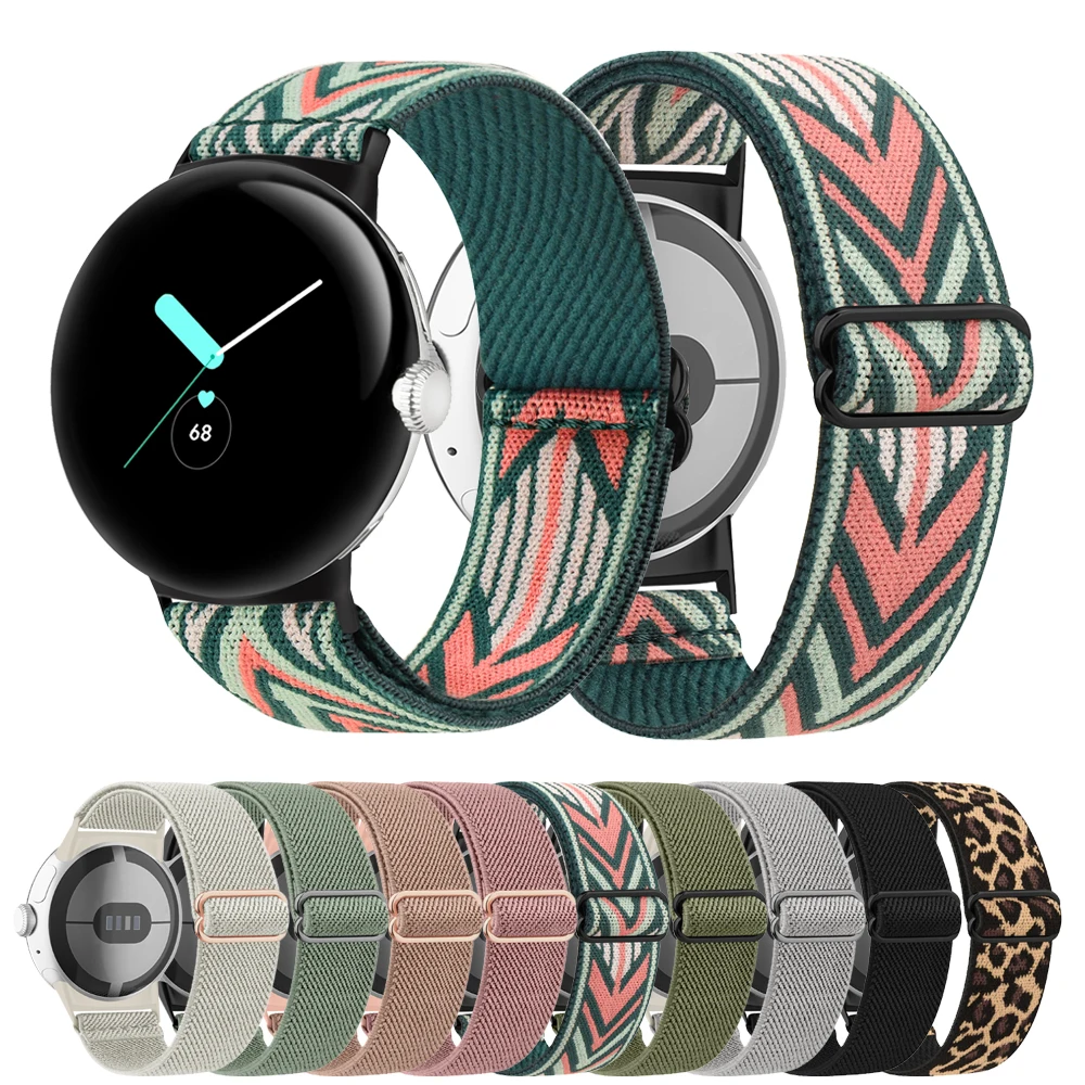Elastic-Nylon-Strap-For-Google-Pixel-Watch-Band-Adjustable-Watchband ...