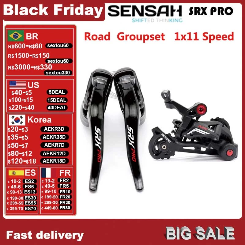 Sensah Srx Pro 1x11 Speed 11s Road Bike Groupset Sti R/l Shifter + Rear Derailleurs Gravel-bikes ...