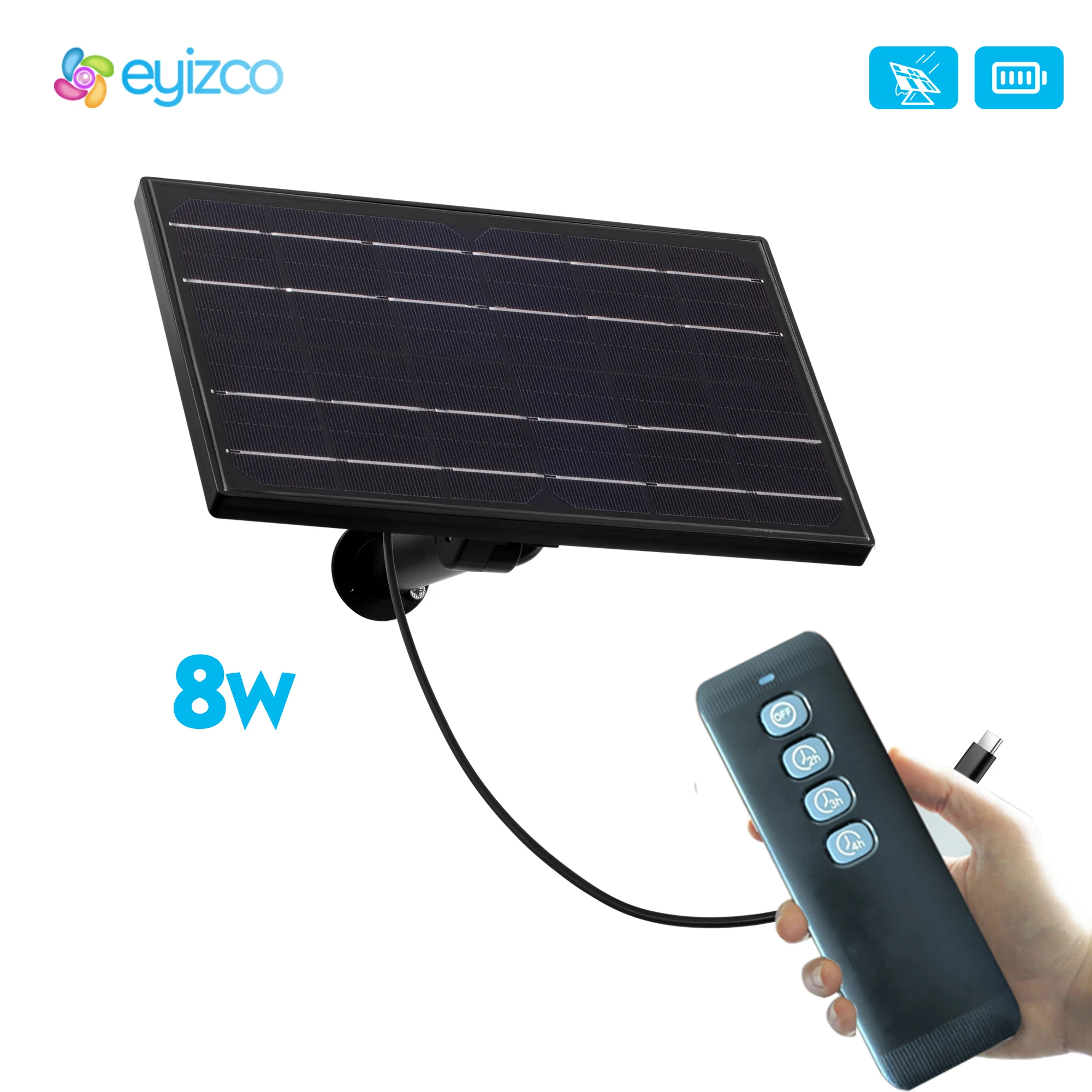 8w-Mini-Solar-Panel-Powered-Timer-Switch-18650-Battery-Outdoor ...