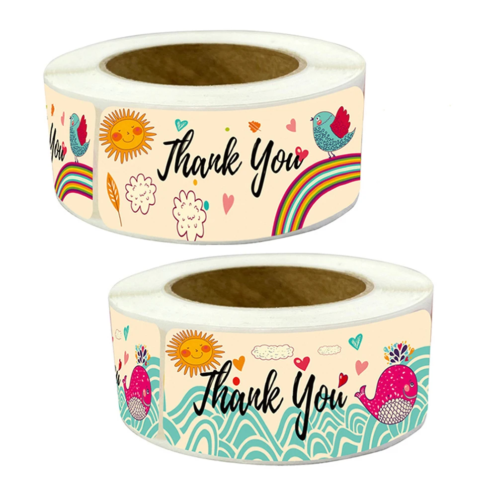 120pcs-roll-Colorful-Thank-You-Sticker-Seal-Label-Thank-You-For ...