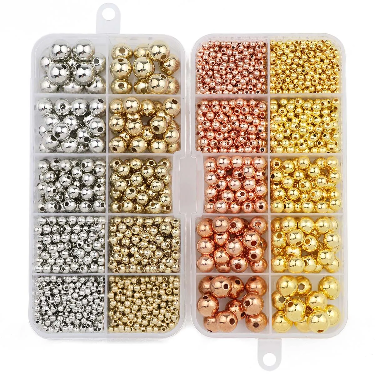 500pcs-3-10mm-CCB-Gold-Silver-Color-Spacer-Beads-Set-Box-Round-Loose ...