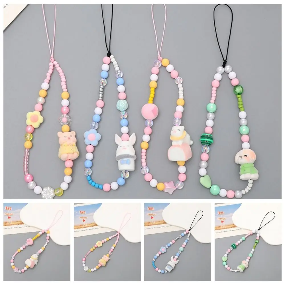 Sling-Cartoon-Beaded-Phone-Chain-Rabbit-Universal-Cartoon-Phone-Charm ...