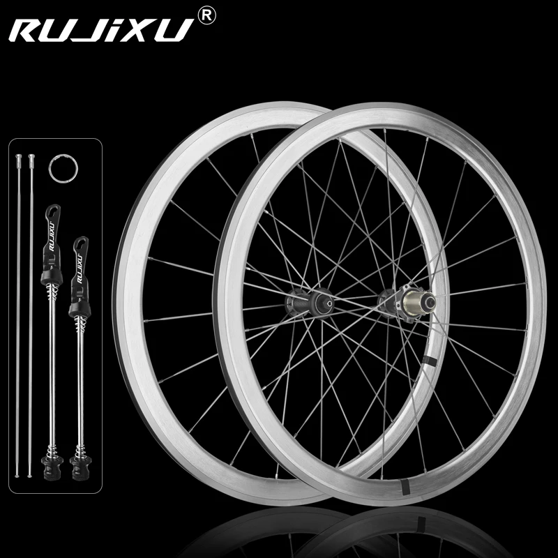 700C silver RUJIXU deep 30/40/50mm Road Bike Wheels Bicycle Wheelset V ...