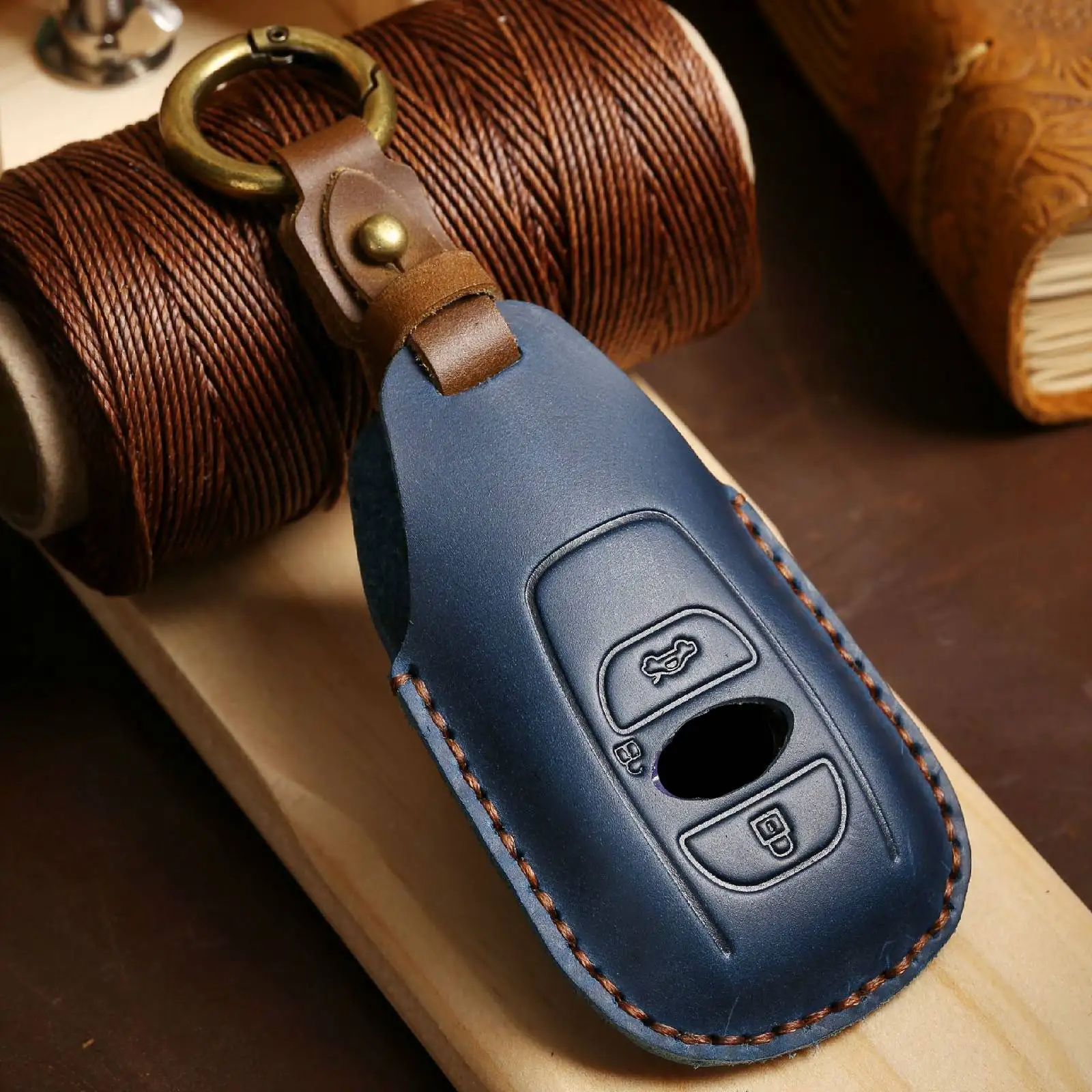 Car-Key-Case-Cover-Leather-Pouch-Keychain-Holder-for-Subaru-Forester ...