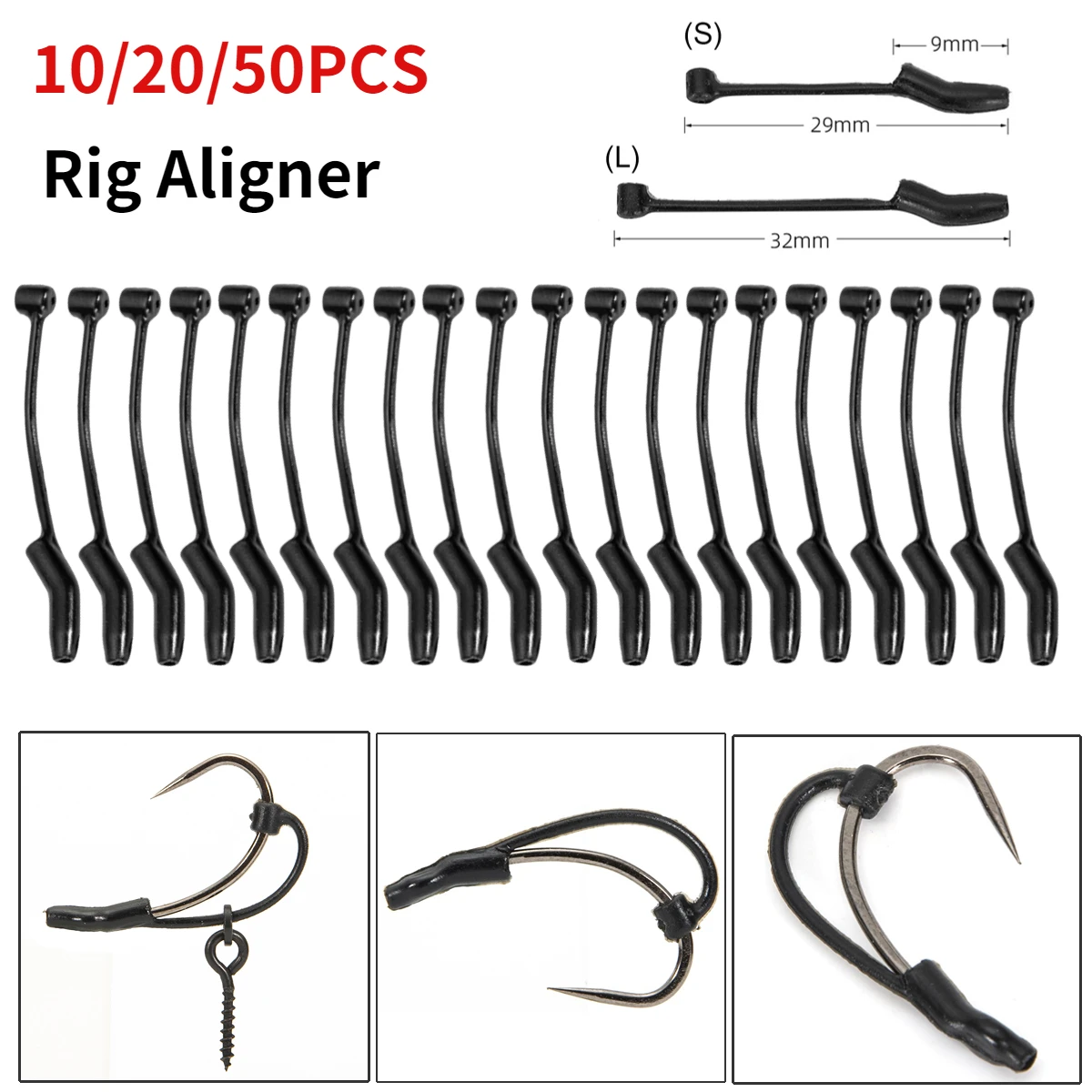 10-20-50PCS-D-Rig-Kickers-Carp-Fishing-Accessories-D-Rig-Aligners-Hooks ...