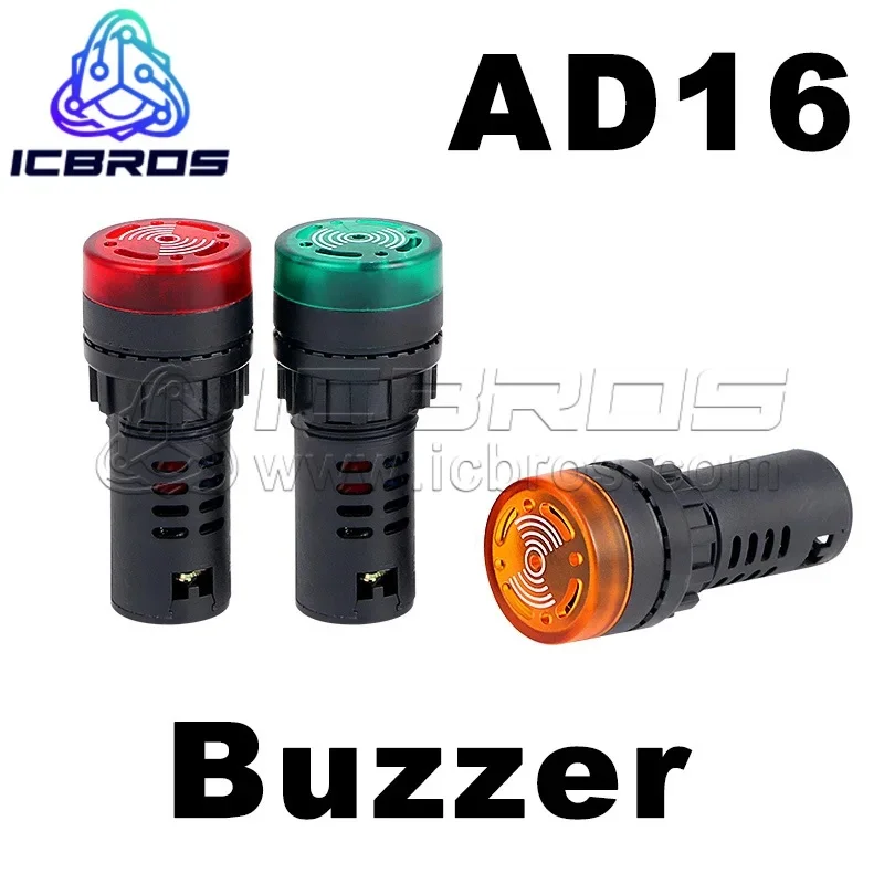 Flashing Buzzer Ad16-22sm AC/DC 220v24v12V, Loud IntermIttent With LED ...