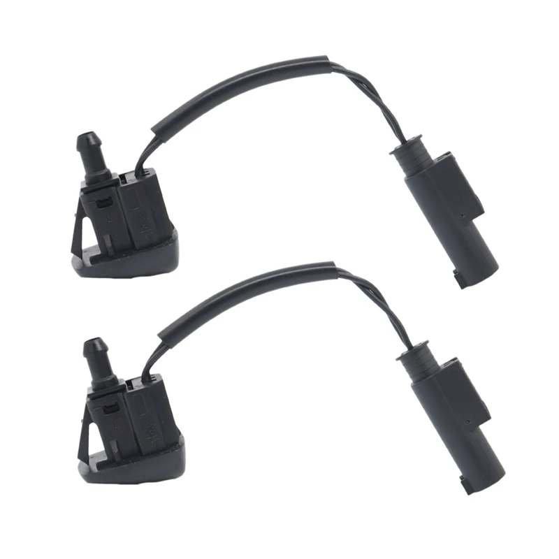 2X-61667046060-Front-Black-Windshield-Wiper-Spray-Jet-Washer-Nozzle-For ...