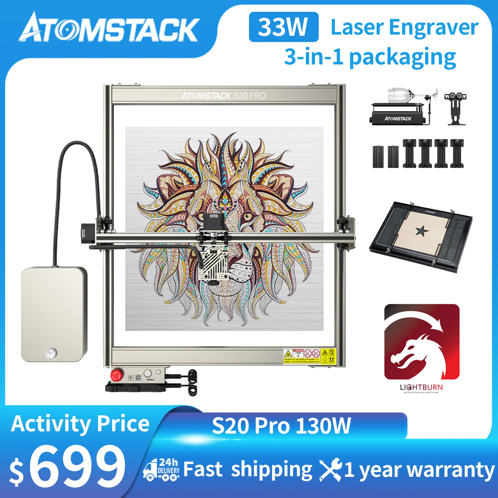 ATOMSTACK-X20-S20-A20-Pro-130W-Laser-Engraver-Machine-DIY-400-Color-On ...