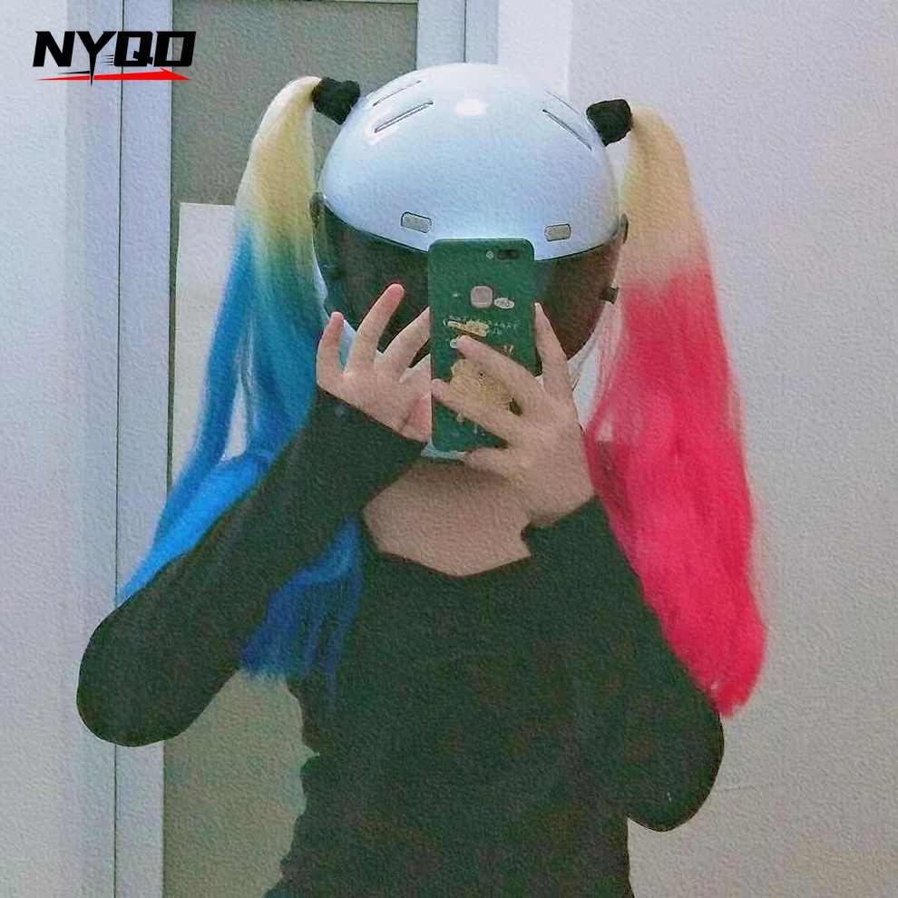 24-Punk-Ponytail-Helmet-Wig-Braid-Dreadlocks-Sucker-Pigtail-Gradient ...