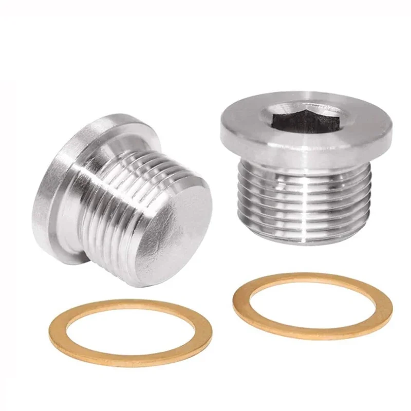 2pcs M12 x 1.25 Steel Pipe Plug Hex Head High Rust Resistance with ...