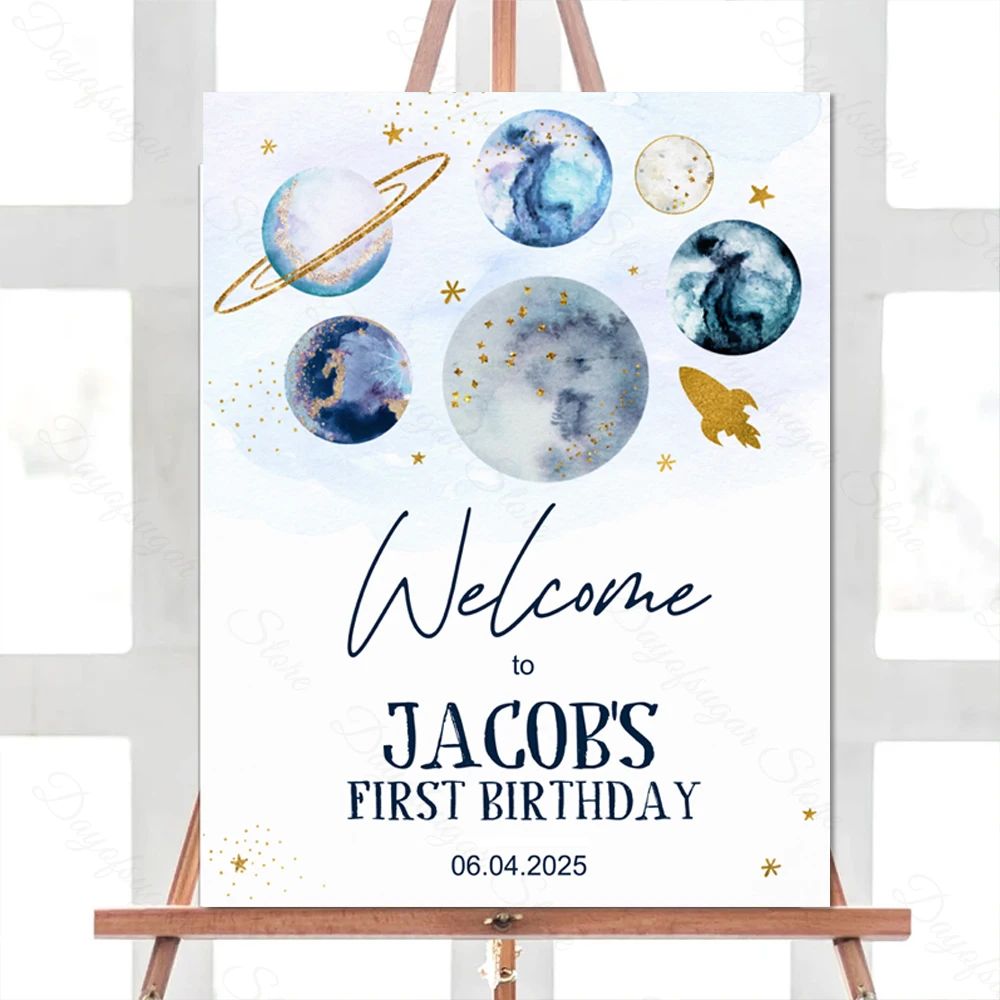 Outer-Space-Birthday-Welcome-Sign-Mosaic-Board-Custom-Welcome-Baby ...