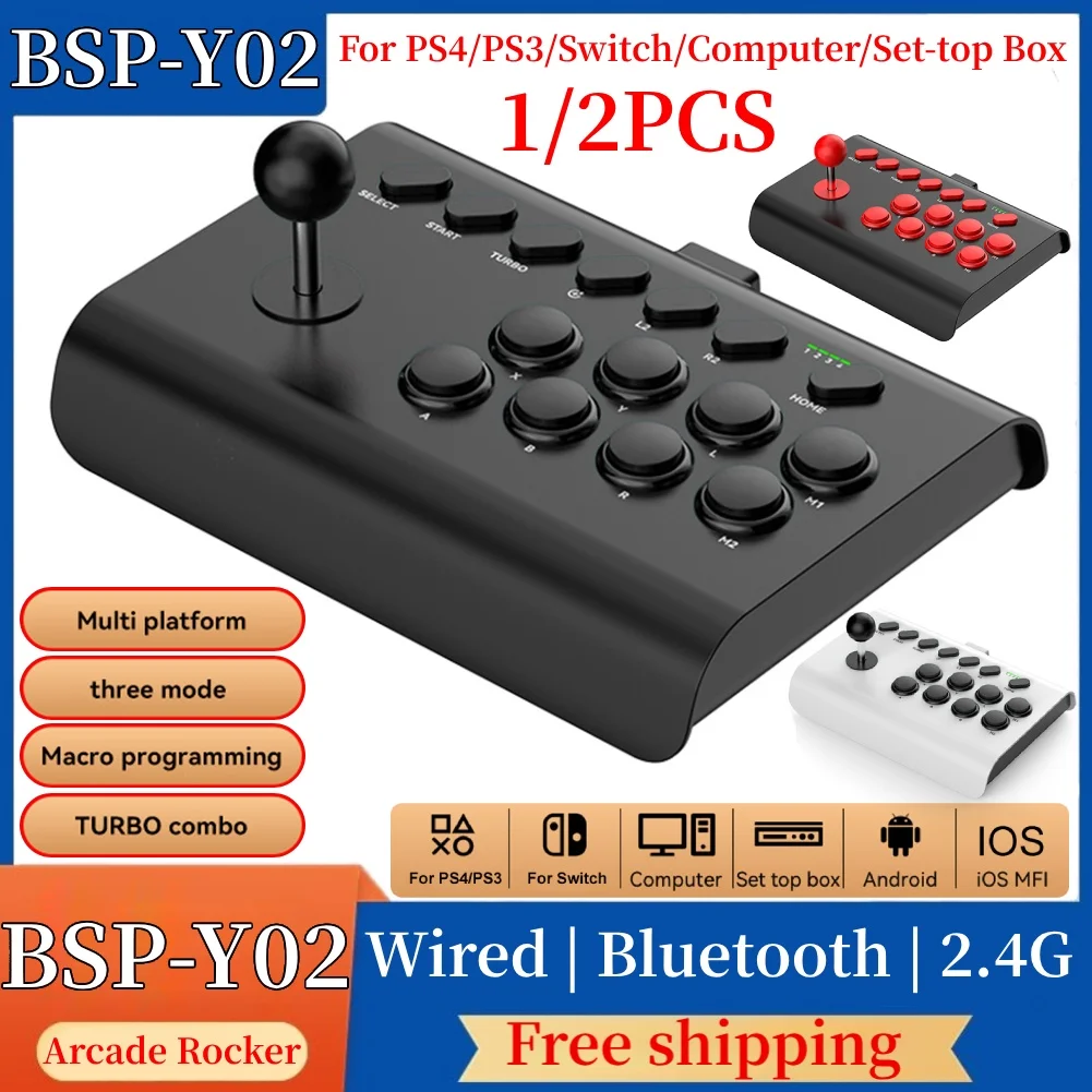 6In1-Retro-Arcade-Console-Game-Joystick-Rocker-Wireless-Bluetooth-Wired ...