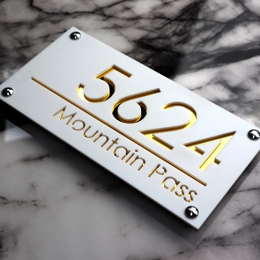 Customized House Number Sign Laser Cutting Door Plate Personalized ...