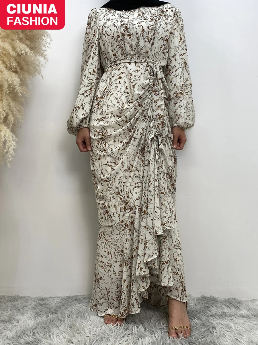 Chiffon-Turkey-Long-Dresses-Muslim-Abayas-For-Women-Puff-Sleeve-Summer ...