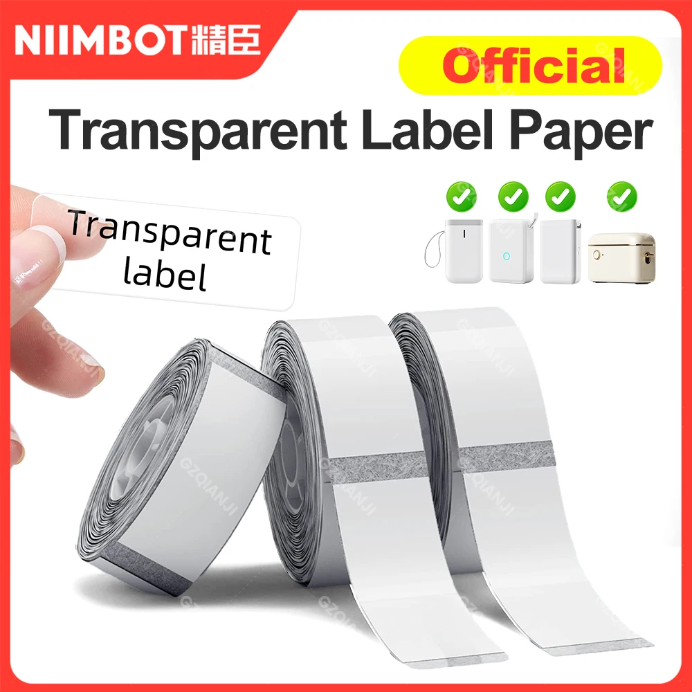 12-15mm-Transparent-Label-Sticker-Niimbot-Official-Paper-Roll ...